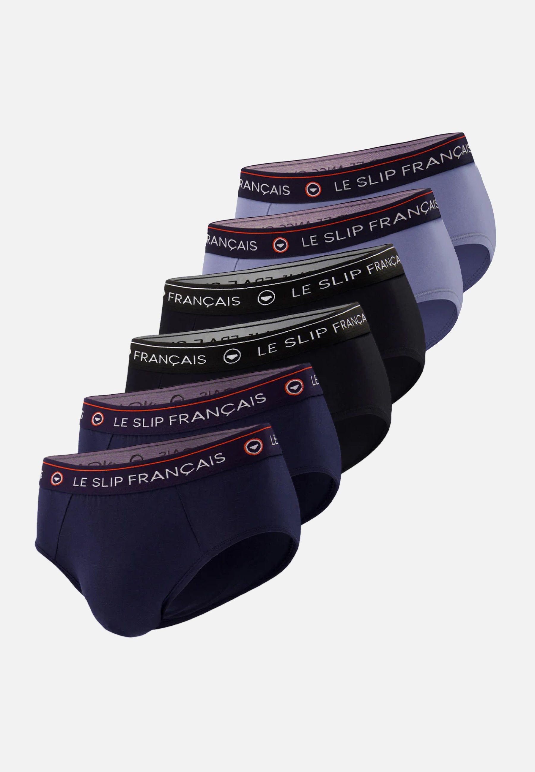 Lot de 6 slips en Coton - Slips Bleu Marine Noir Bleu - Slips Bleu ...