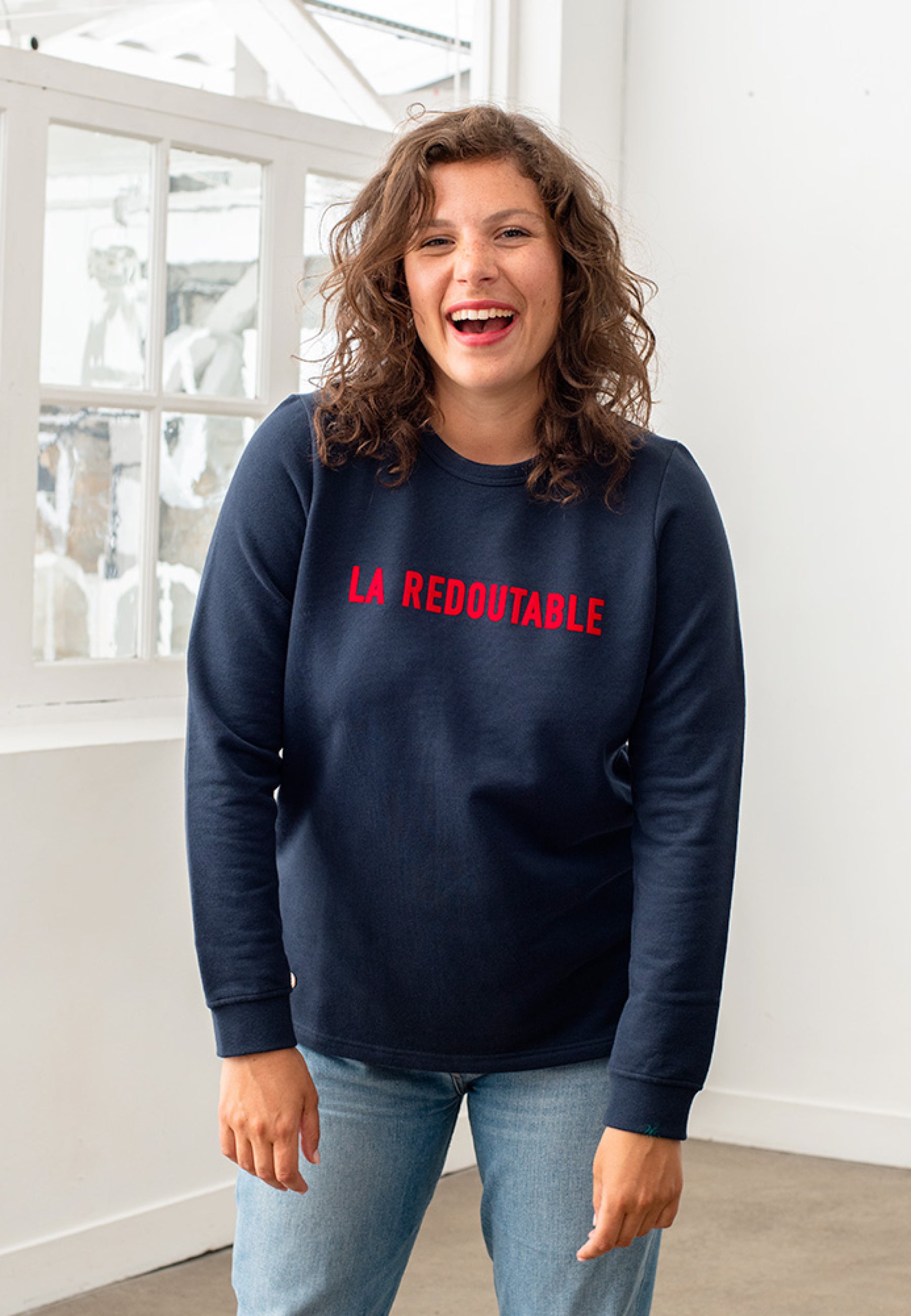 Flocked cotton sweatshirt - La Cassandre Marine – Le Slip Français